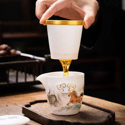 匠仙羊脂玉旅行茶具套装轻奢高档高端白瓷户外便携快客杯一壶二杯