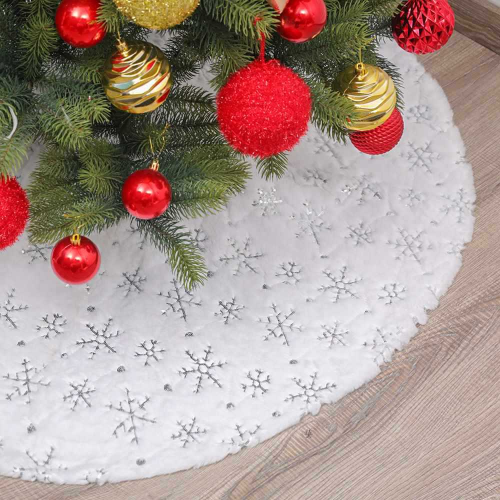 ◇圣诞节装饰品圣诞树裙纯白色长毛绒节日装扮Christmas tree ski