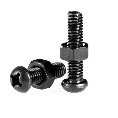 。4.8级碳钢发黑十字圆头螺丝螺母套装二组合盘头螺栓M2M3M4M5M6M