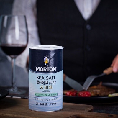 莫顿未加碘海盐无碘食盐737g