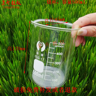 。玻璃烧杯带刻度量杯耐高温口红50ml100ml250ml500ml玻璃仪器包
