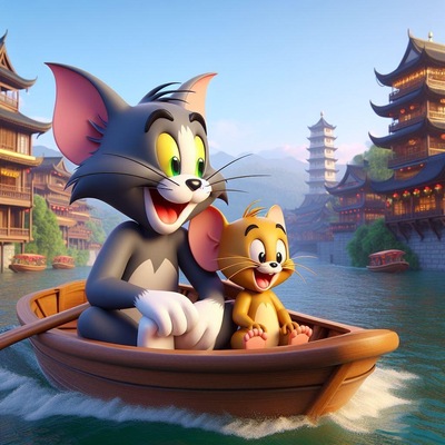 猫和老鼠汤姆和杰瑞旅游系列海报贴纸个性卡通动漫墙贴画