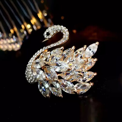 简约高级感精致胸花设计感爆款新款奢华【精致天鹅胸针】XZ-046