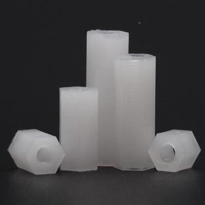 白色双通六角隔离柱尼龙柱支撑柱塑料M4*x6x8x15x18x22x25x30x40