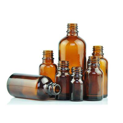yb精油瓶药玻璃瓶Glass essential oil bottle粉色黑色刻度磨砂