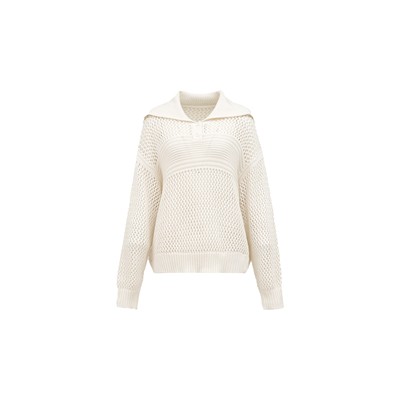 法式时尚设计感镂空宽松毛衣W24AF7025