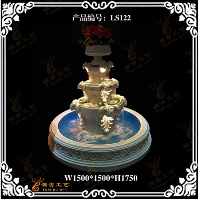 大型欧式喷泉 树脂流水摆件喷泉庭院流水摆件 sandstone fountain