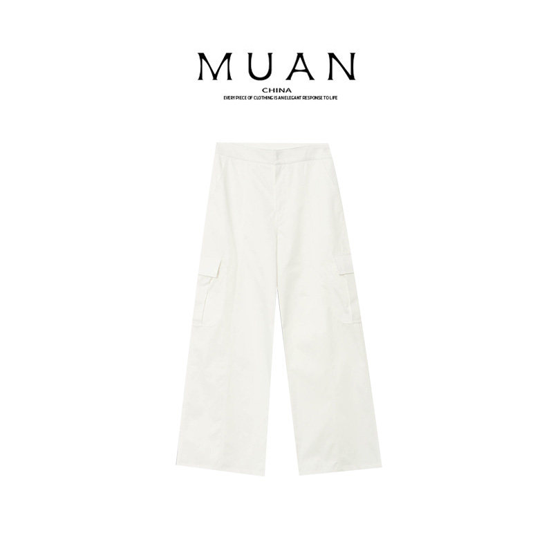 木岸muan泽西工装裤春秋简约高级定制百搭工装裤长裤女YJ-23863
