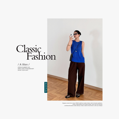 木岸MUAN：《冰岛背心》冰岛系列定制215克镂空背心宽松女DG3-119