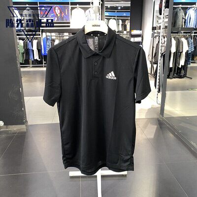 阿迪达斯男子翻领半袖polo衫