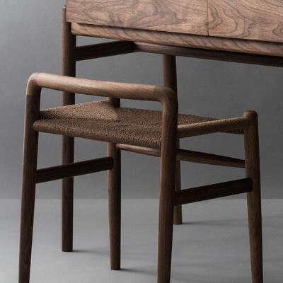 黑胡梳妆凳家用软包JFN现代简桃约十二时实茶凳化妆木台慢素子凳