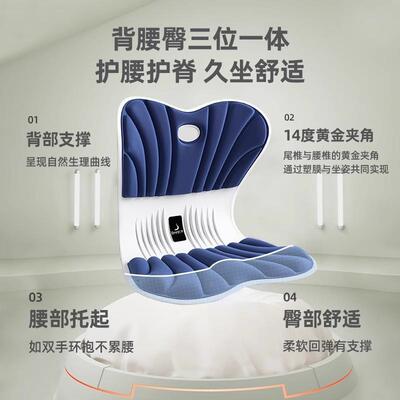 倍靠立正护21161腰坐久坐椅垫背一体垫计人体工学设支撑腰部靠垫