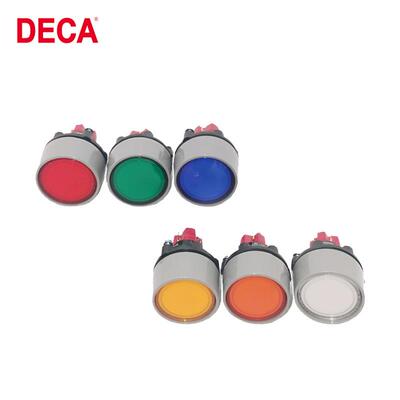 DECA进联带灯D16LMU1-1ab自复按钮轻触开关圆形16mm原装多颜色