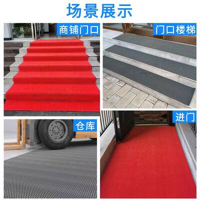 PVC加厚加密食防滑地垫垫堂浴室GYF018疏地水止滑开业门口地毯S型