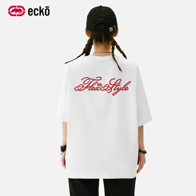 ecko红犀牛字母印花落肩短袖t恤
