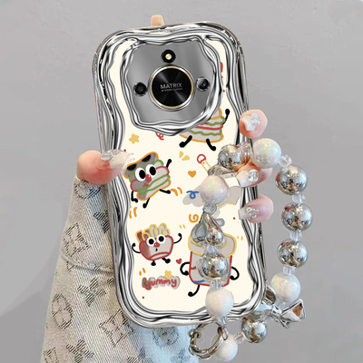 适用荣耀x50手机壳x60i新款华为x50i电镀汉堡包honorx30i全包防摔外壳X40GT软保护套x20se女生9XPro卡通可爱