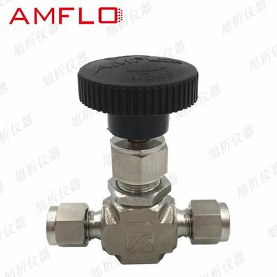敦阳SS316不锈钢卡套针阀 AMFLO NV10气路管调节阀截止阀1/4英寸
