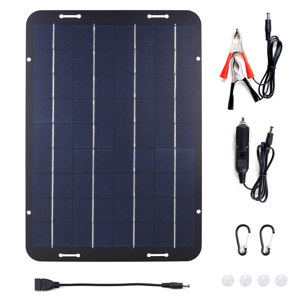 10W 18V 太阳能柔性板 汽车 船舶电池充电器 可充12V电池