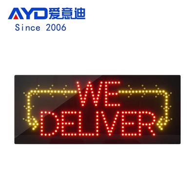 跨境广告招牌灯箱发光字橱窗门店标识灯牌LED WE DELIVER 33x81cm