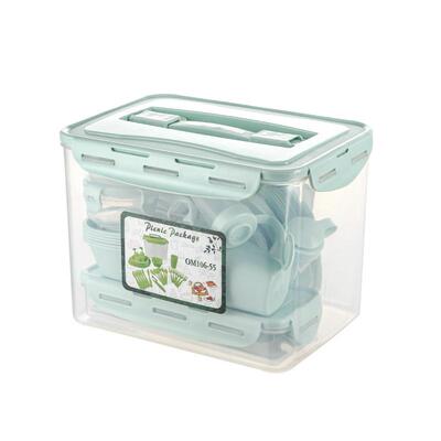 购碗杯碟勺筷餐具手提套装户外露营野炊便携闪饭碗租1ZY65220房用