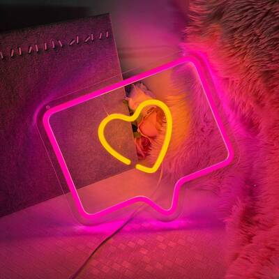 置爱心霓虹灯造型灯浪婚礼布装饰灯12V漫FUX透明亚亚克力灯跨境马
