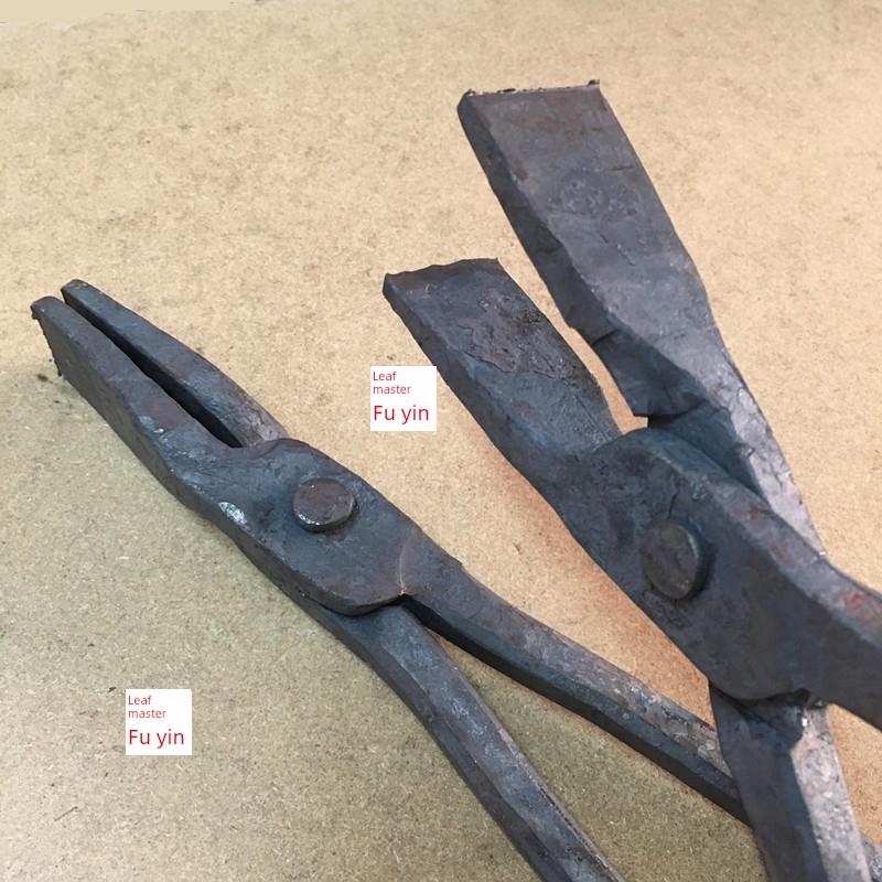 短型加扁嘴钳扁嘴手动钳铝锭消防钳KYM厚铁钳热铁钳钳