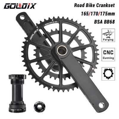 GOLDIX公路自行车GXP曲柄牙盘20/22速50-34T/53-39T一体双盘骑行