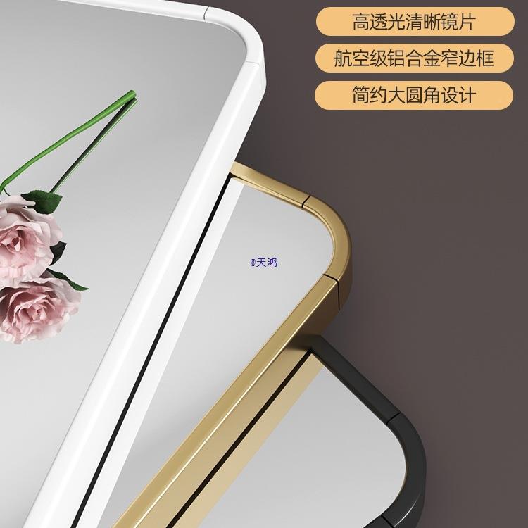 全身镜子贴自FIZ粘穿衣镜免打壁落挂上墙试衣墙等身镜高清玻璃孔