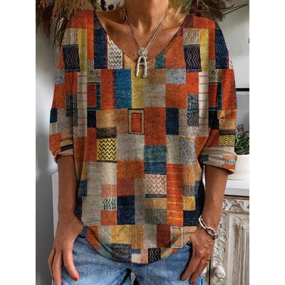 Leisure collar long sleeved loose fitting women's T-shir