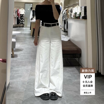 牛仔裤女显瘦直筒阔腿长裤小个子