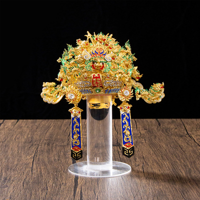 王帽相帽相爷帽台湾神像帽纸帽头盔头饰台金纸帽闽南神像帽相公帽