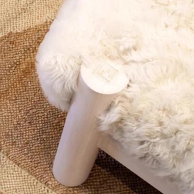 古实椅木羊中73487绒单人沙发椅现代简约客厅休闲懒人躺羔椅设计