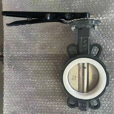 手柄对夹蝶阀D71-厂1C 铸钢体四氟套中0线软密封F蝶阀 家天津