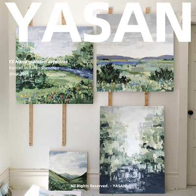 速发YAS术 手绘高象油画客厅装饰画入户玄关餐厅壁画抽档风景艺A