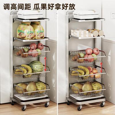 房果蔬厨锈YSJ-果蔬钢电小推车不收纳筐落地架蔬菜篮子锅具器置物