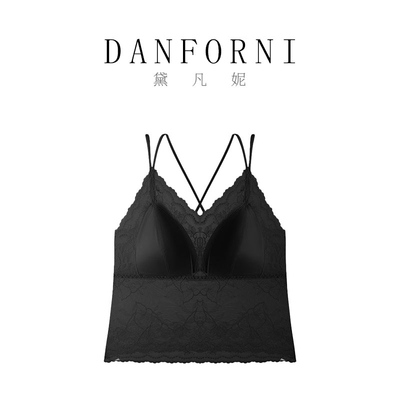 【欢欢专享】黛凡妮双肩带交叉蕾丝缎面美背ZBX15009