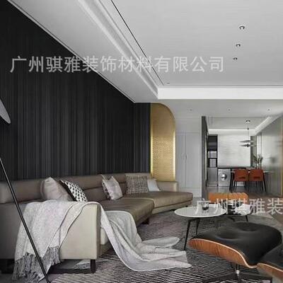 达明墙纸素色白色深条HOJ纹墙布B程1级137p布vc工墙布酒店装压修