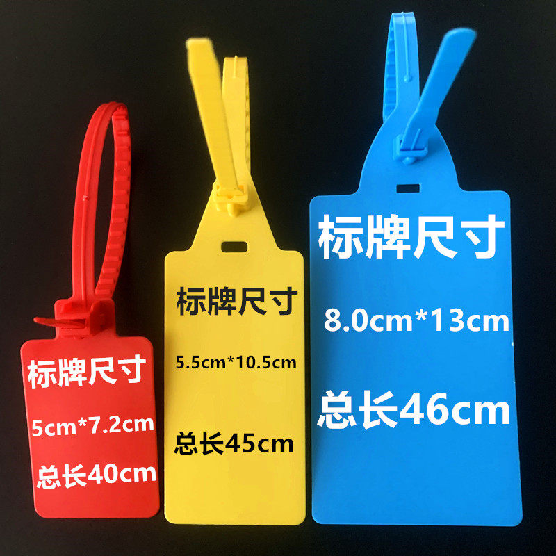 一次性大号标牌扎带塑料封条物流封签安能挂牌园林苗木记号锁扣