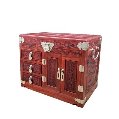 红枝百工年好合加绒首饰盒红木珠布GEO宝收纳箱酸创意家居艺礼品