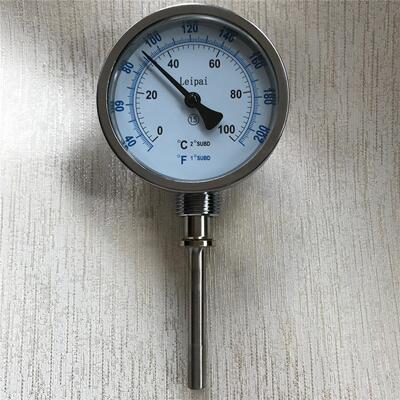 wss-411 双刻度 双金属温度计 0-100℃ I=75MM  直径100mm m27x2