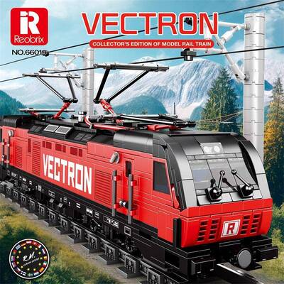 臻砖积木66019Vectron欧洲电动客运列车拼装摆件火车场景模型