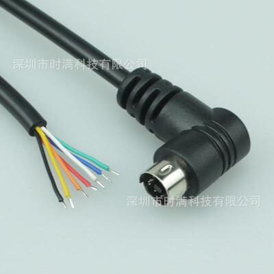 生产弯头din信号线svideo7针圆形S端子音视频线PLC控制线