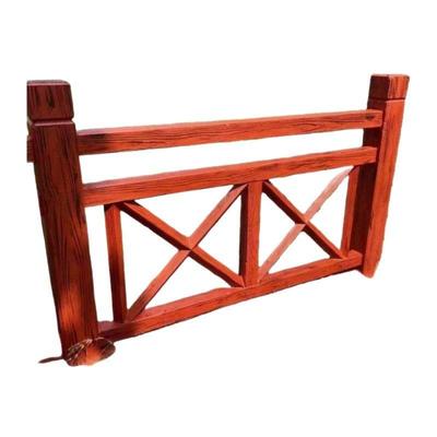 水泥仿木护栏河道景区鱼坑塘水库公园仿树藤木纹新农村混凝土栏杆