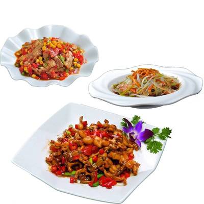 摆盘冷盘碟子盘子陶瓷酒店餐具创意五果盘纯白拼盘点心盘分格餐盘