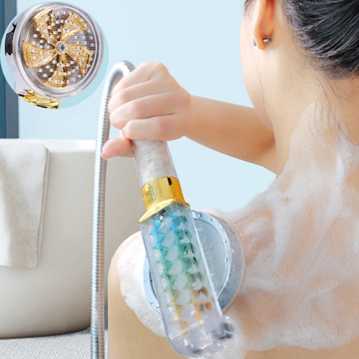极速New Turbo Propeller Water Saving Shower Head and Holder