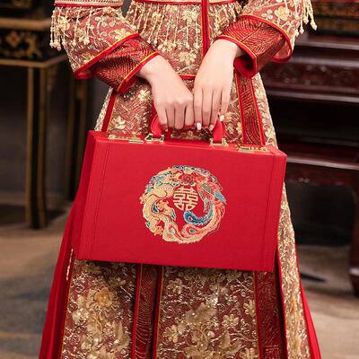 结婚礼金提亲聘万礼箱彩礼钱盒包子IJK65561装盒元红订婚用品大全