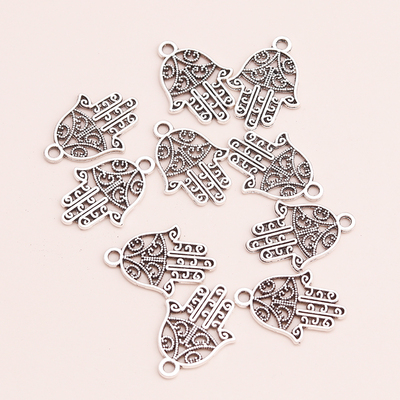 50pcs Vintage Hamsa Hand Charms fit Jewelry Makings Lucky Fa
