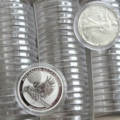 100pcs Transparent Round Boxes Coins Collection Large Capaci