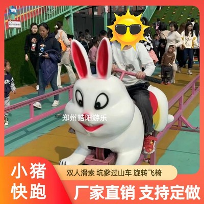 无动力游乐设备网红小猪快跑游乐园儿童娱乐项目景区农庄小猪赛跑