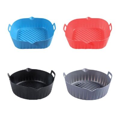 Square  Non-Stick Silicone Baskets Reusable Air Fryer